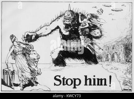 STOP HIM! Fierce gorilla wearing a German spiked helmet, reaches across ...