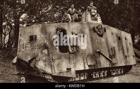 World War 1 Tanks. German A7V was the only tank developed by Germany ...