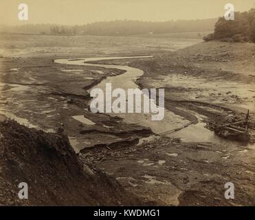 Bed of Lake Conemaugh, whose waters were released in the torrent of the ...