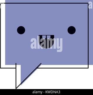 kawaii square dialogue speech with tail in monochrome silhouette Stock ...