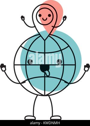 Map pin icon in comic style. GPS navigation cartoon vector illustration ...