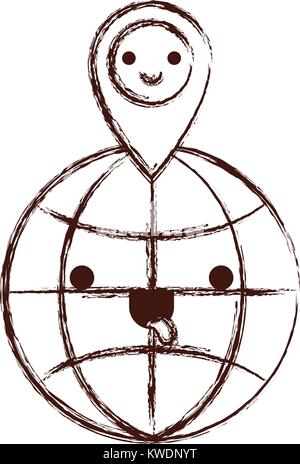 Map pin icon in comic style. GPS navigation cartoon vector illustration ...