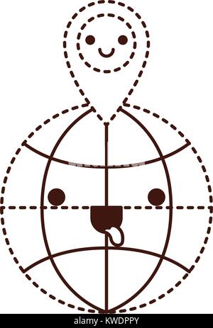 Map pin icon in comic style. GPS navigation cartoon vector illustration ...