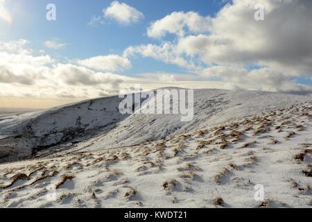 Foel Cwmcerwyn highest piont on the Preseli Hills in snow Pembrokeshire ...