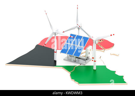 Kuwait renewable energy, wind and solar energy concept with wind ...