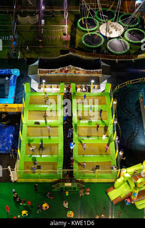 Top view on nice Christmas gift wrapped in white gift paper, Christmas ...