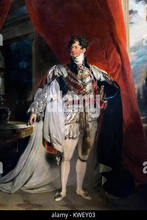 George IV. Portrait of King George IV by Sir Thomas Lawrence, oil on ...