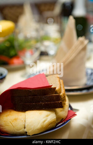 Set of sliced Bread on restaurant table Stock Photo - Alamy
