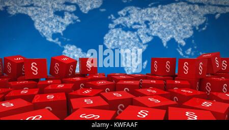 3D Section Symbol icons with world map and bar charts Stock Photo - Alamy