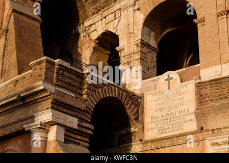 The Colosseum, Rome, Italy, wall plaque, Latin inscription Stock Photo ...