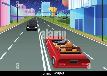 Self driving car,cartoon future transport concept,isolated on white ...
