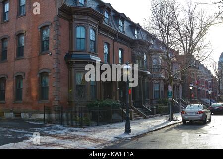 The iconic Mattoon Street Victorian Row House historic district in ...