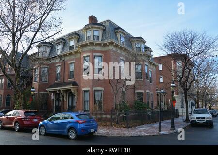 The iconic Mattoon Street Victorian Row House historic district in ...
