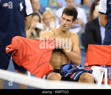FLUSHING NY- AUGUST 27: Novak Djokovic Vs Zachary Svajda on Arthur Ashe ...