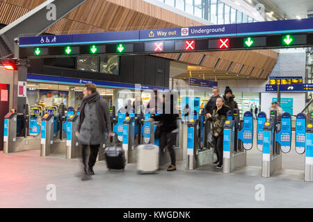 A Network Rail access point information sign next to a low bridge ...