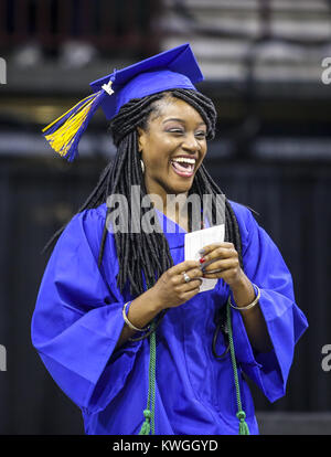 Moline, Iowa, USA. 4th June, 2017. Graduate Miranda Patterson receives ...
