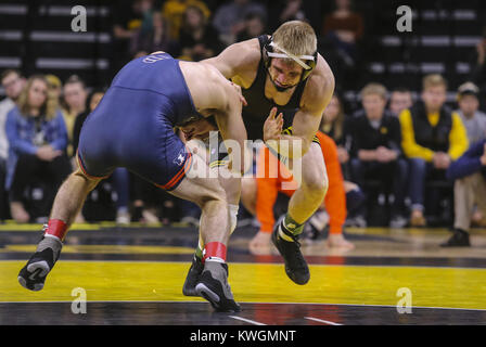 Iowa City, Iowa, USA. 1st Dec, 2017. Iowa's Phillip Laux grabs at ...