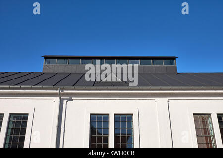 Restored old pitched roof top with tar paper, with a build up shed ...