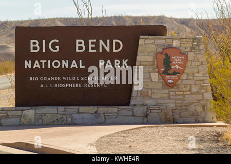 Entrance Sign, Big Bend National Park, Texas, USA, Sign ,Entrance Sign ...