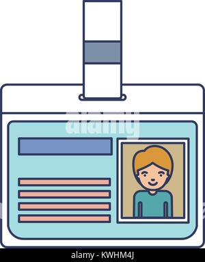 identification card with half body guy picture with short hair in black ...