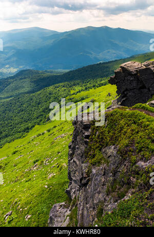 Rocky mountain hillside with big stone boulders on sunny day Stock ...
