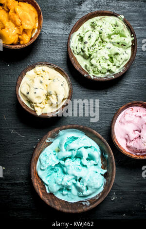 Top view of a pear on a black surface Stock Photo - Alamy