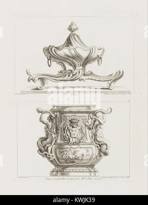 Plate 5 in Juste-Aurèle Meissonnier’s portfolio depicts an ornate ...