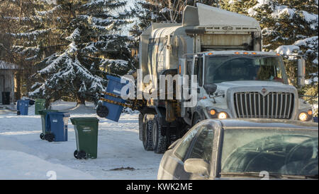 blue cart, green cart Calgary Alberta Stock Photo - Alamy