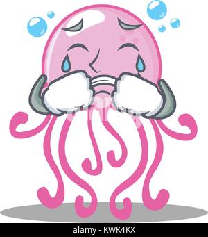A cartoon illustration of a jellyfish sad and crying Stock Vector Image ...
