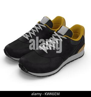 New unbranded running shoe, sneaker or trainer isolated on white. Top ...