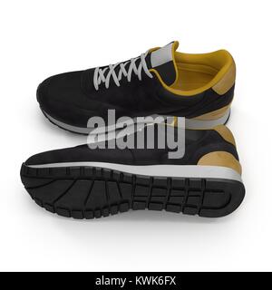 New unbranded running shoe, sneaker or trainer isolated on white. Top ...