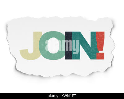 Finance concept: Join! on Torn Paper background Stock Photo - Alamy