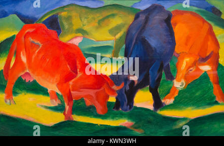 Fighting Cows, Franz Marc, 1911, Metropolitan Museum of Art, Manhattan, New York City, USA ...