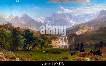 The Rocky Mountains, Lander's Peak by Albert Bierstadt (1830-1902), oil ...