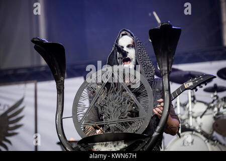 The Polish death metal band Behemoth performs a live concert at the ...