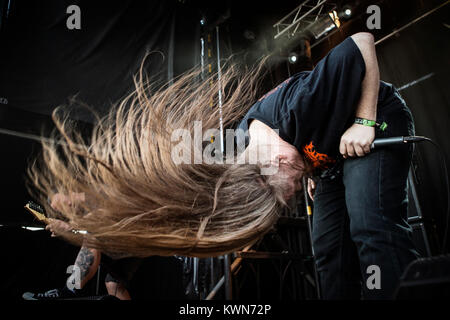 Bassist and vocalist of the death metal band Morbid Angel is shown ...