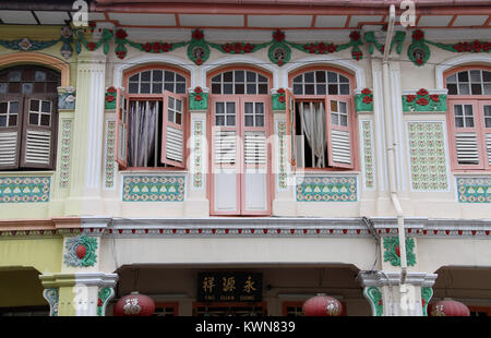 Traditional Peranakan Baba Nonya shophouse building architecture in ...