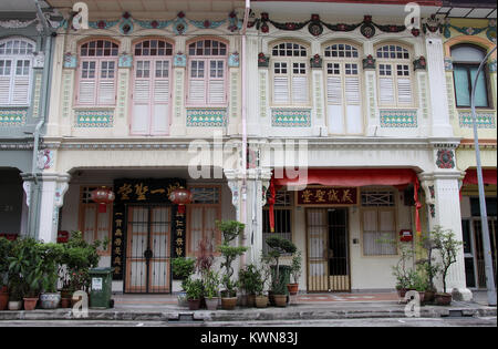 Traditional Peranakan Baba Nonya shophouse building architecture in ...
