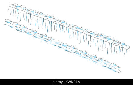 A cartoon trail dug out of fresh, deep snow Stock Photo - Alamy