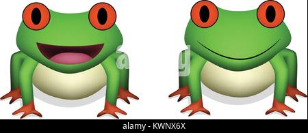 Red-Eyed Tree Frog, cute cartoon illustration of Central American ...