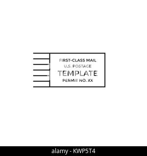 Postal cancellation First Class mail w Postage Paid mark Stock Vector ...