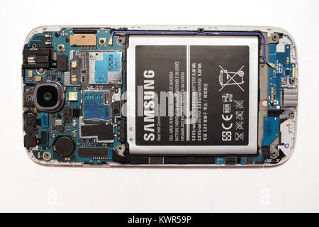 Inside view of samsung galaxy 4 smartphone Electronic components ...
