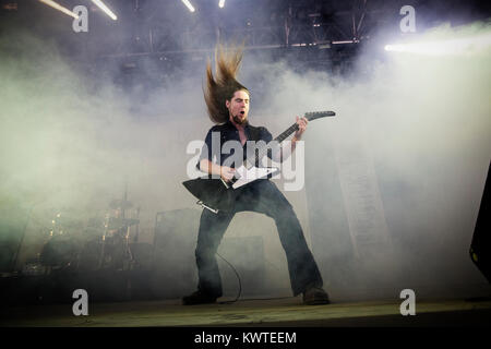 The British extreme metal band Carcass performs a live concert the ...