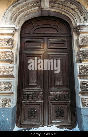 old typical vintage wooden door Stock Photo - Alamy
