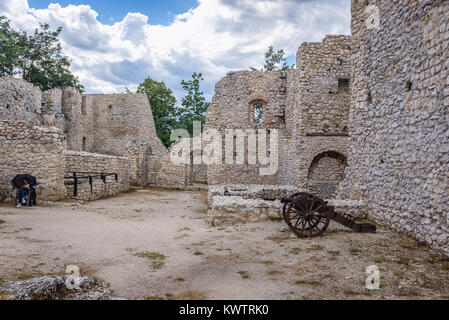 Inside the ruins of castle in Smolen village, part of the Eagles Nests ...