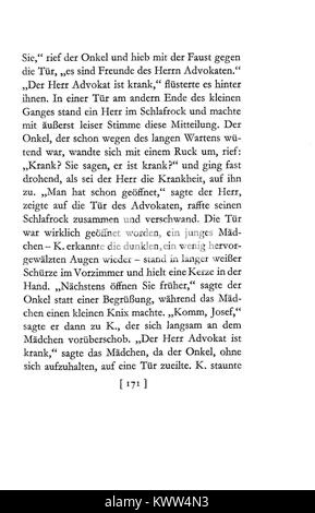This image is a page from Franz Kafka's manuscript 'The Trial ...
