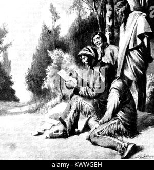 1921 illustration showing Chief Sequoyah (aka Sequoia or Sequoia) the ...