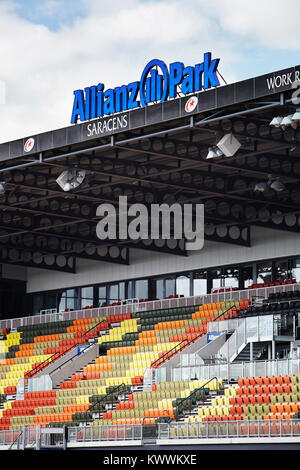Allianz Park stadium, home of the Saracens Rugby team, Barnet Copthall ...