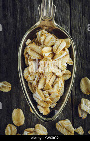 Oat Groats on Vintage Spoon Stock Photo - Alamy
