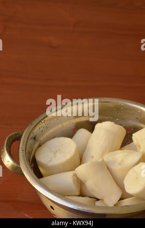 boiled mandioca, boiled yucca Stock Photo - Alamy